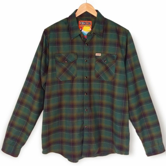 DIXXON | Shirts | Dixxon Flannel Co Torrey Snap Button Down Shirt Size L Tall Green Black Plaid ...